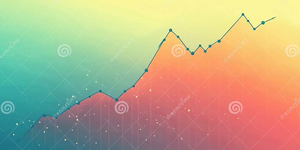 Data Visualization of Upward Trend in Financial Metrics with Colorful Gradient Background Stock ...