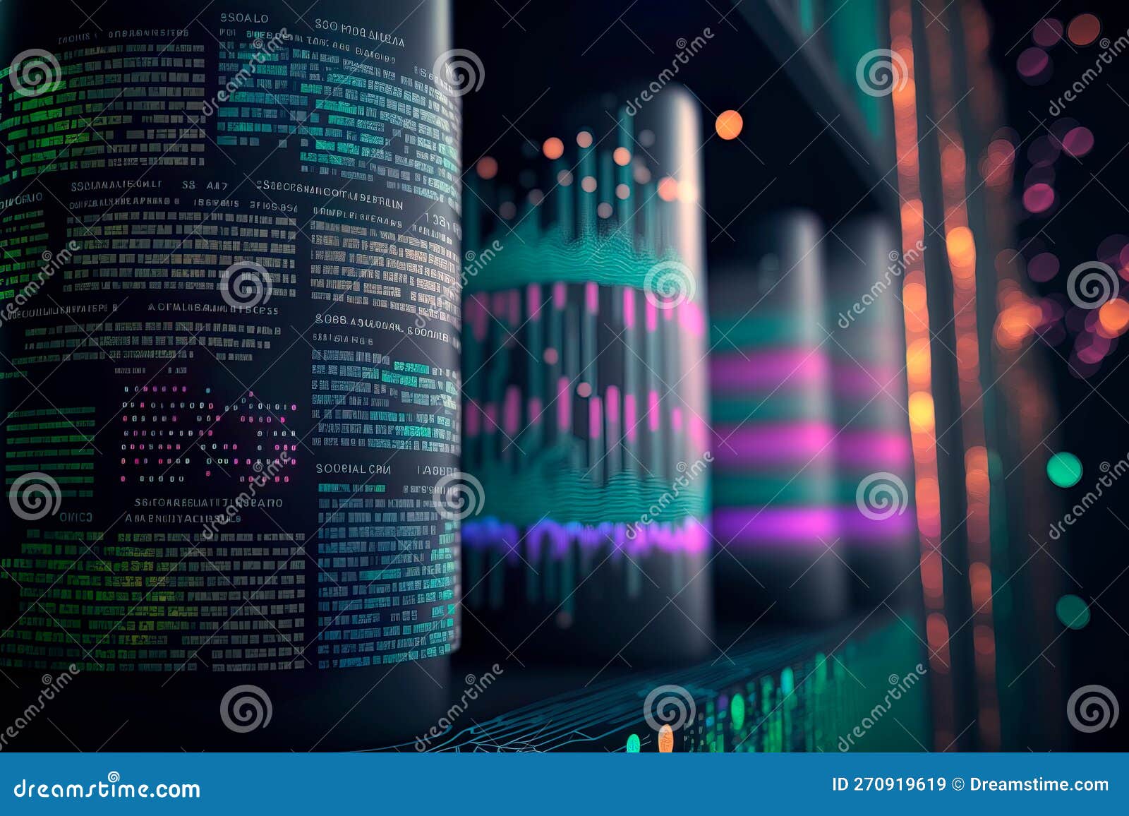 Big Data Volume Concept Illustration. Information Age With Large Data ...