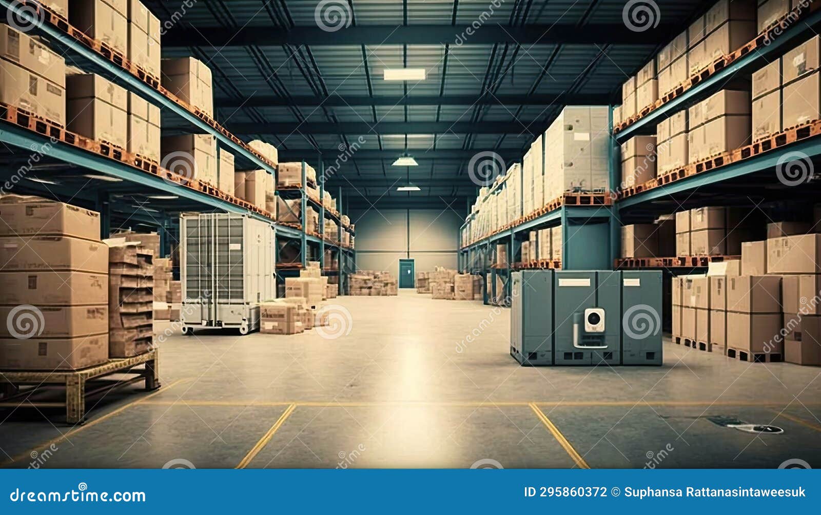 Large Data Warehouse Cargo Storage Stock Photo - Image of industry ...