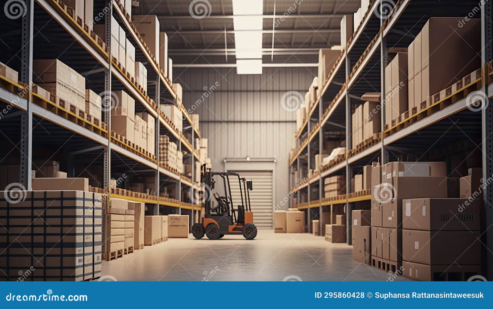 Large Data Warehouse Cargo Storage Stock Photo - Image of industrial ...