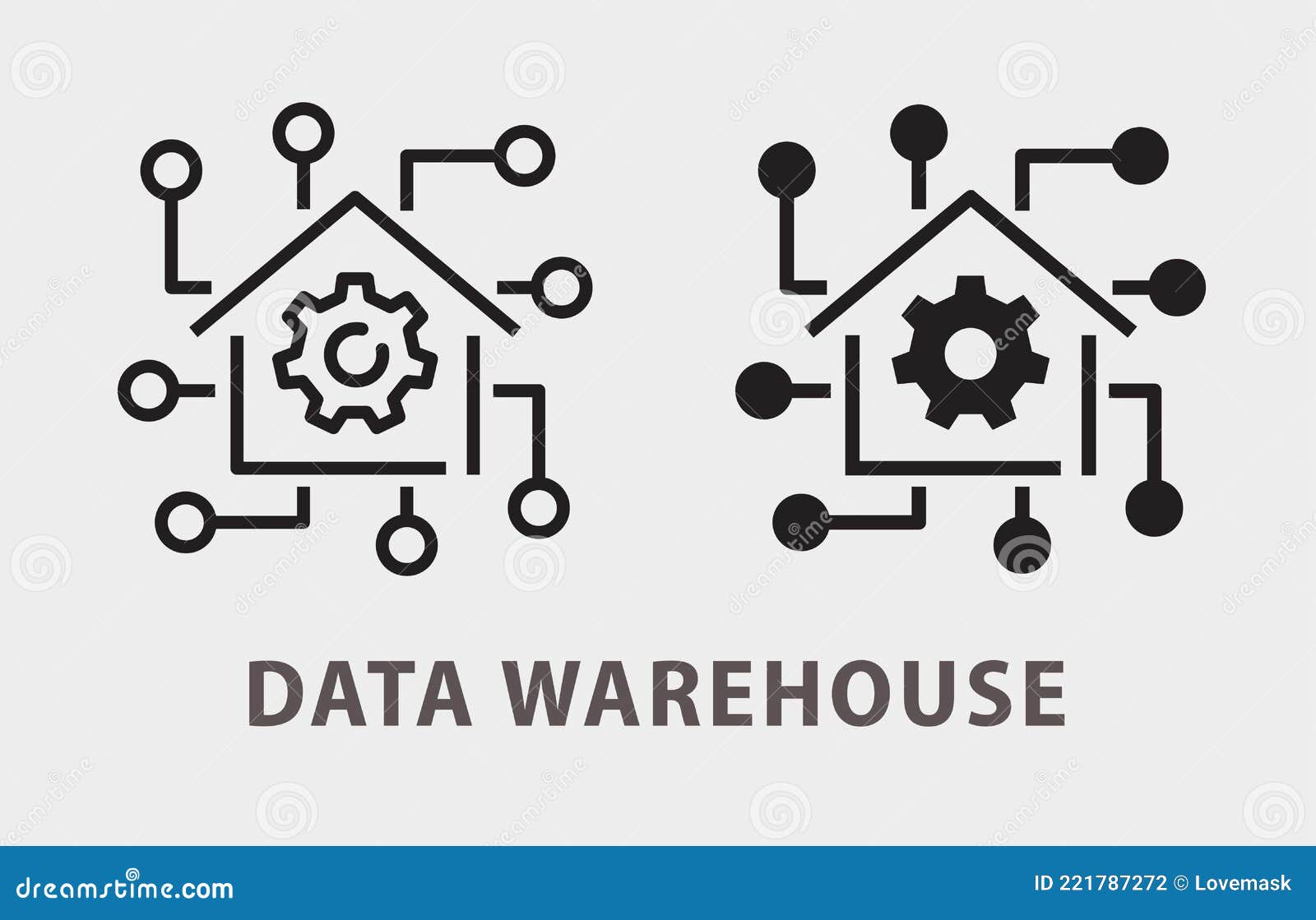 Data Warehouse Icon on White Background. Vector Illustration. Stock ...
