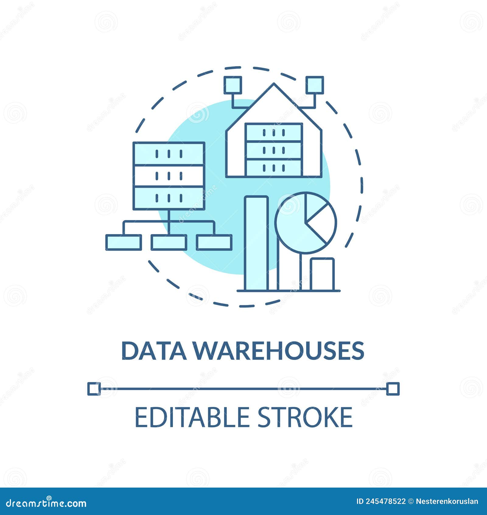 Warehouses Line Icon Concept. Warehouses Flat Vector Symbol, Sign ...