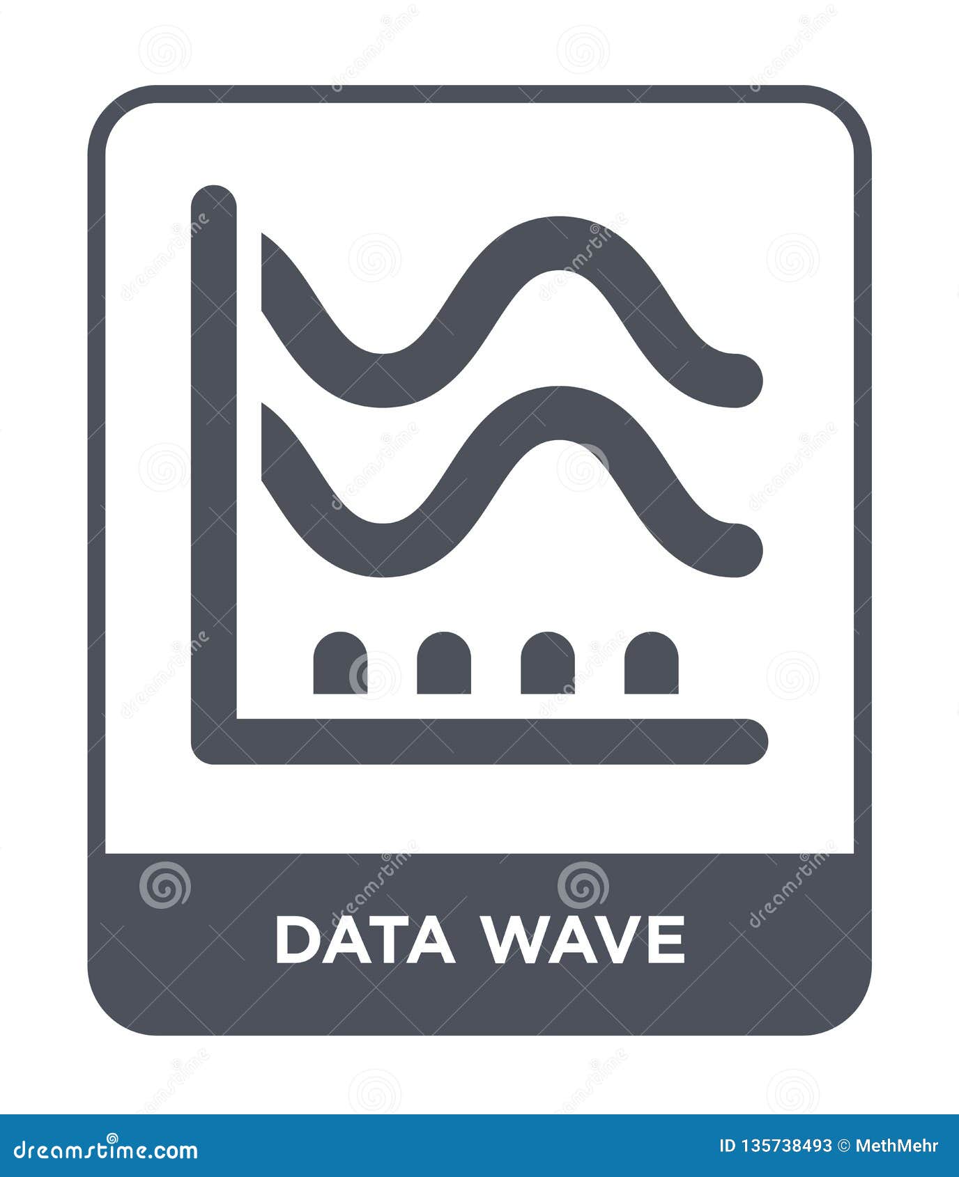 Data Wave Icon in Trendy Design Style. Data Wave Icon Isolated on White ...