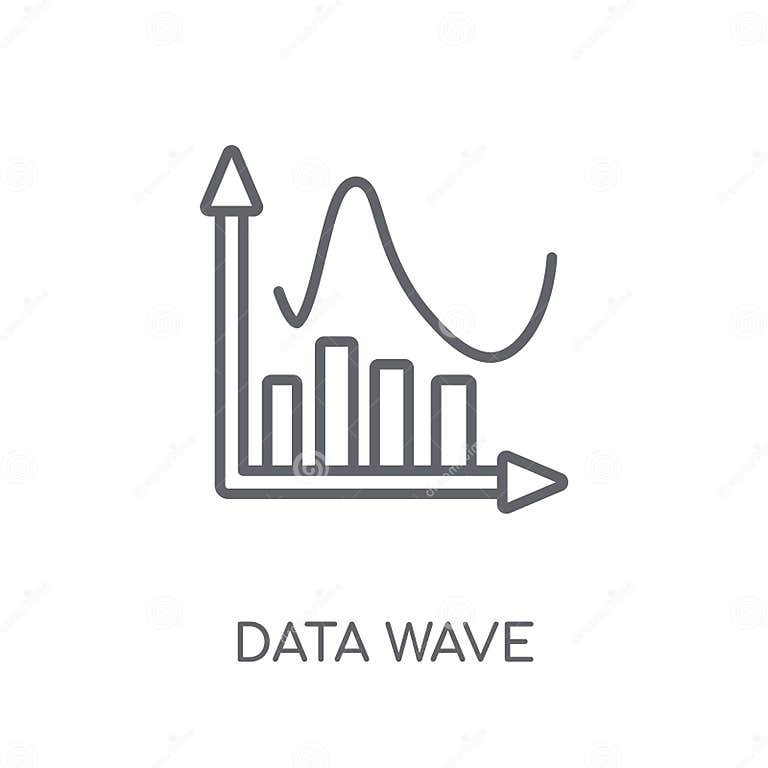Data Wave Linear Icon. Modern Outline Data Wave Logo Concept on Stock ...