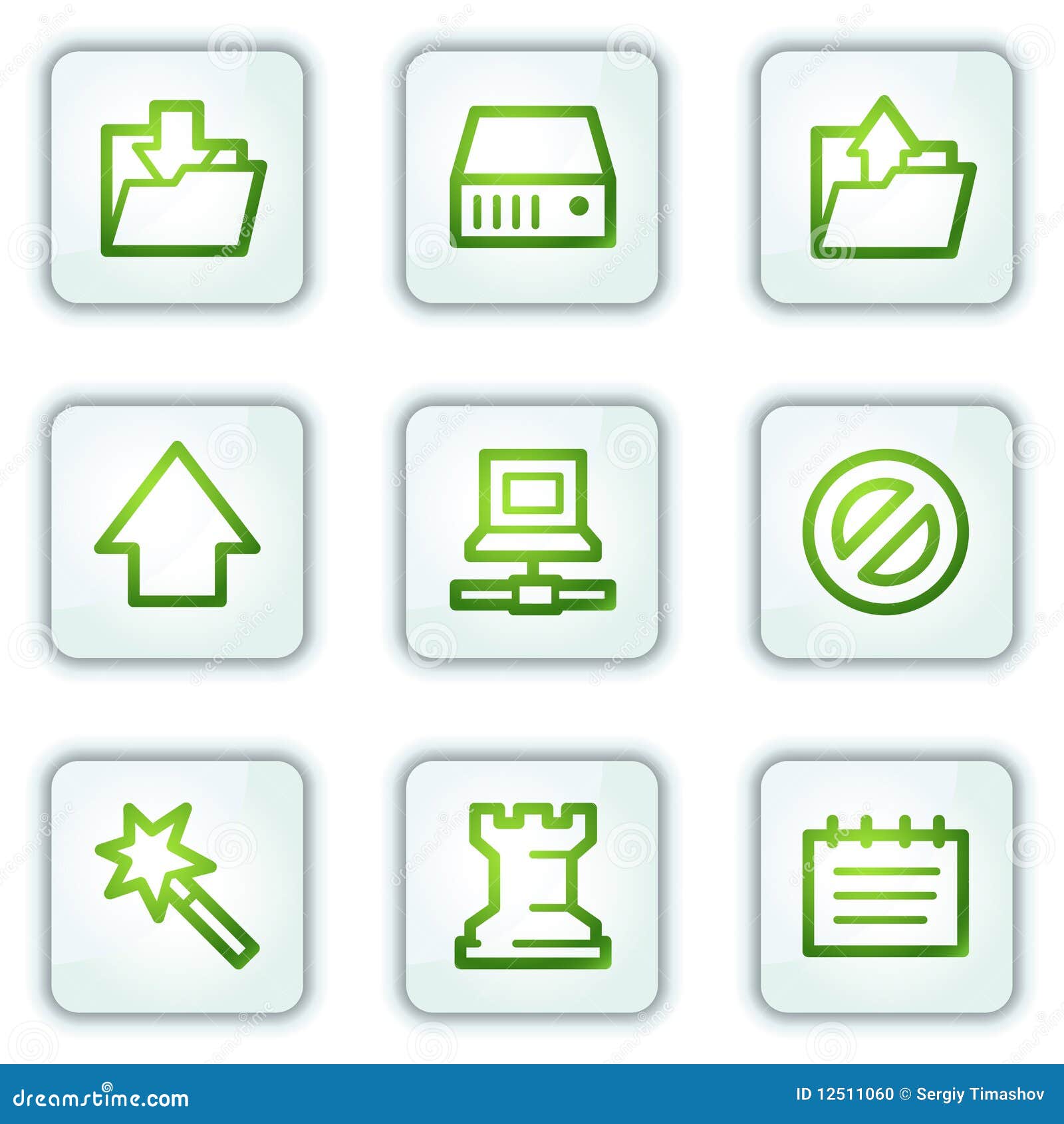 Data Web Icons, White Square Buttons Series Stock Vector - Illustration ...