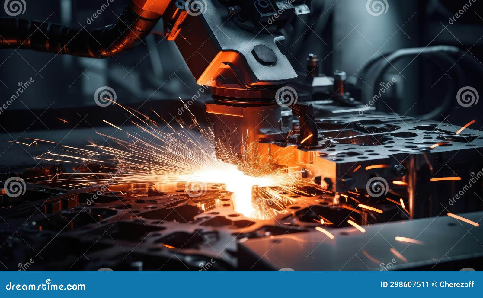 Data Welding Process by Automatic Welding Stock Image - Image of ...