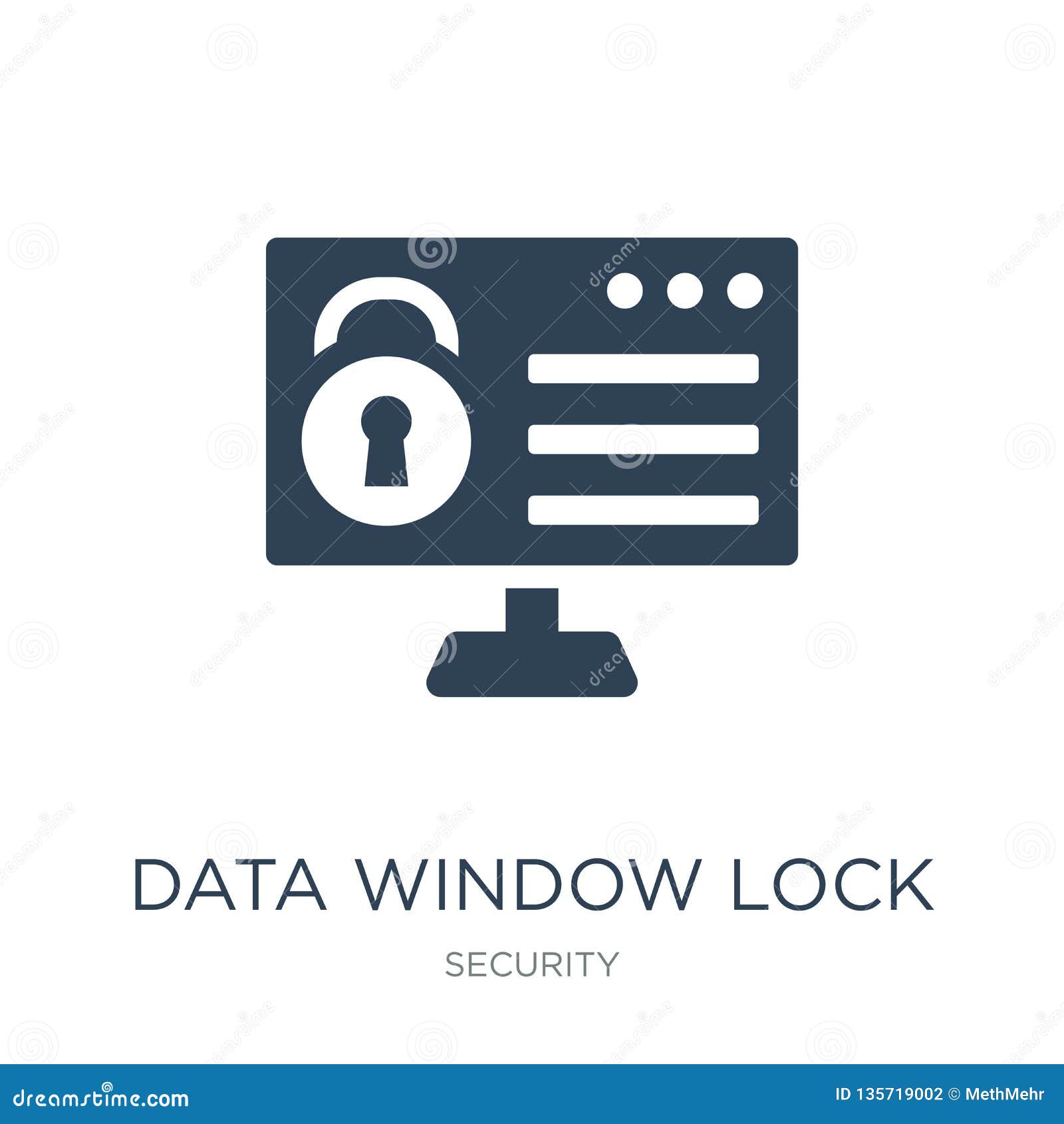 Data Window Lock Icon in Trendy Design Style. Data Window Lock Icon ...