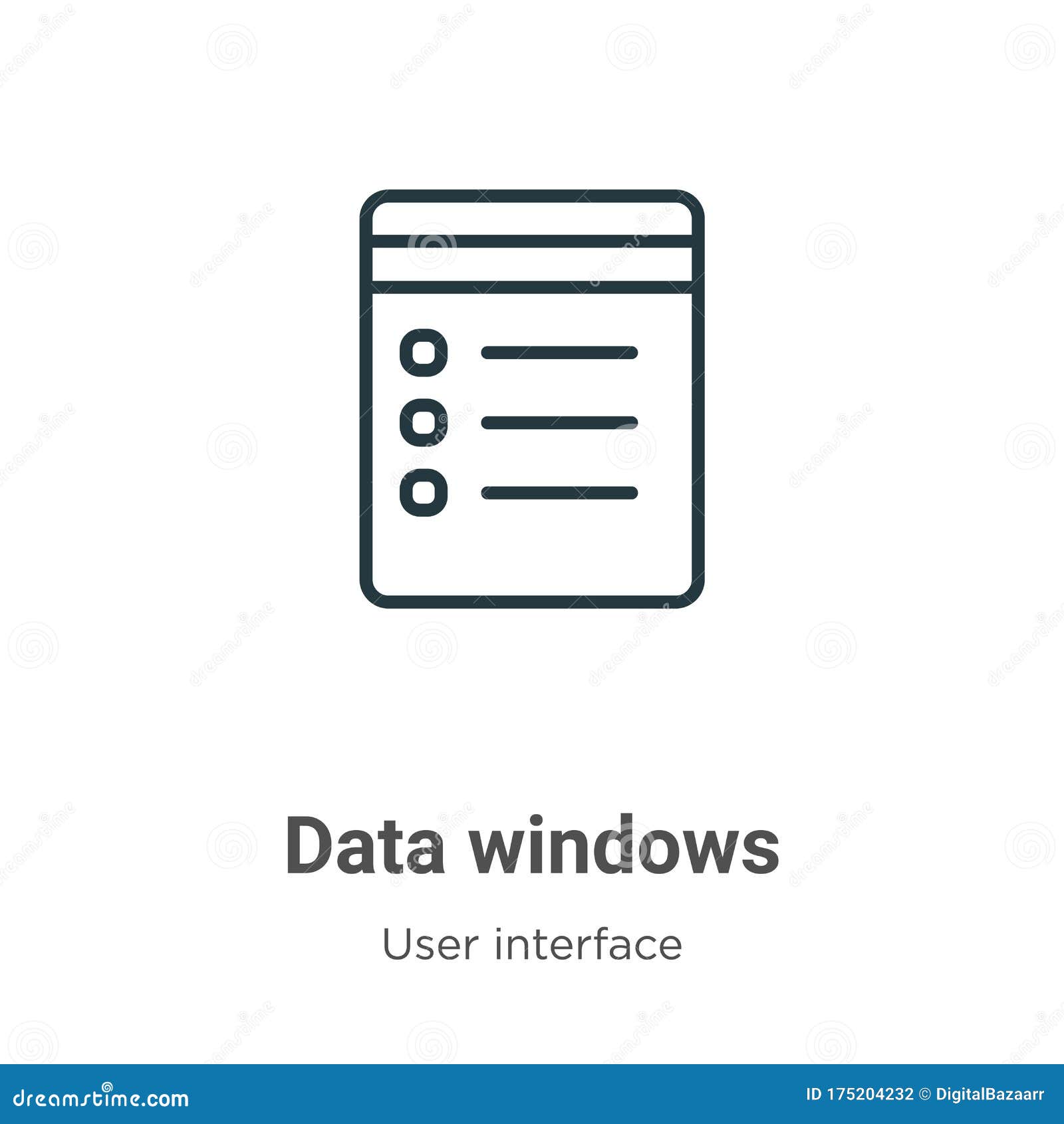 Data Windows Symbol Icon Vector Sign And Symbol Isolated On White ...