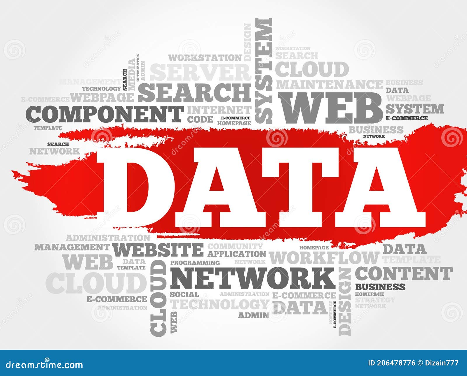 DATA word cloud stock illustration. Illustration of networking - 206478776