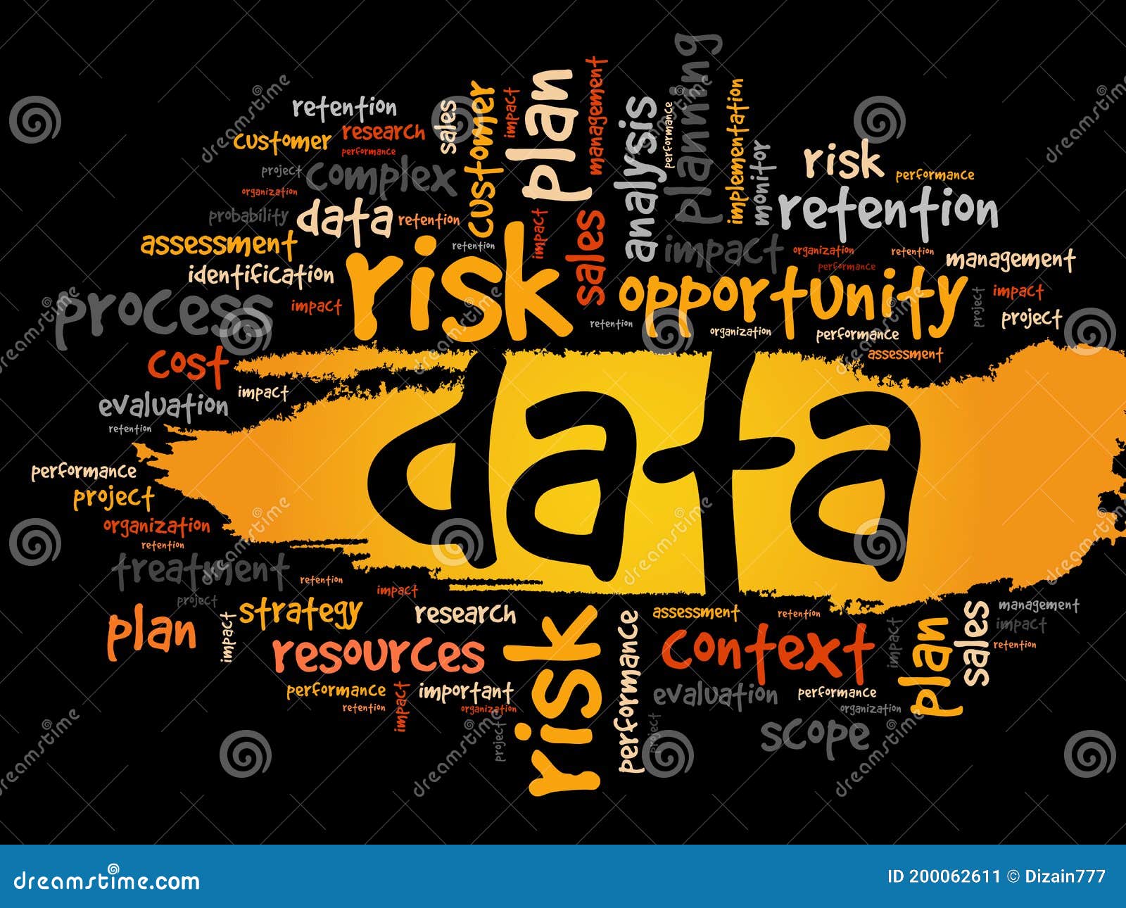 DATA word cloud stock illustration. Illustration of storage - 200062611