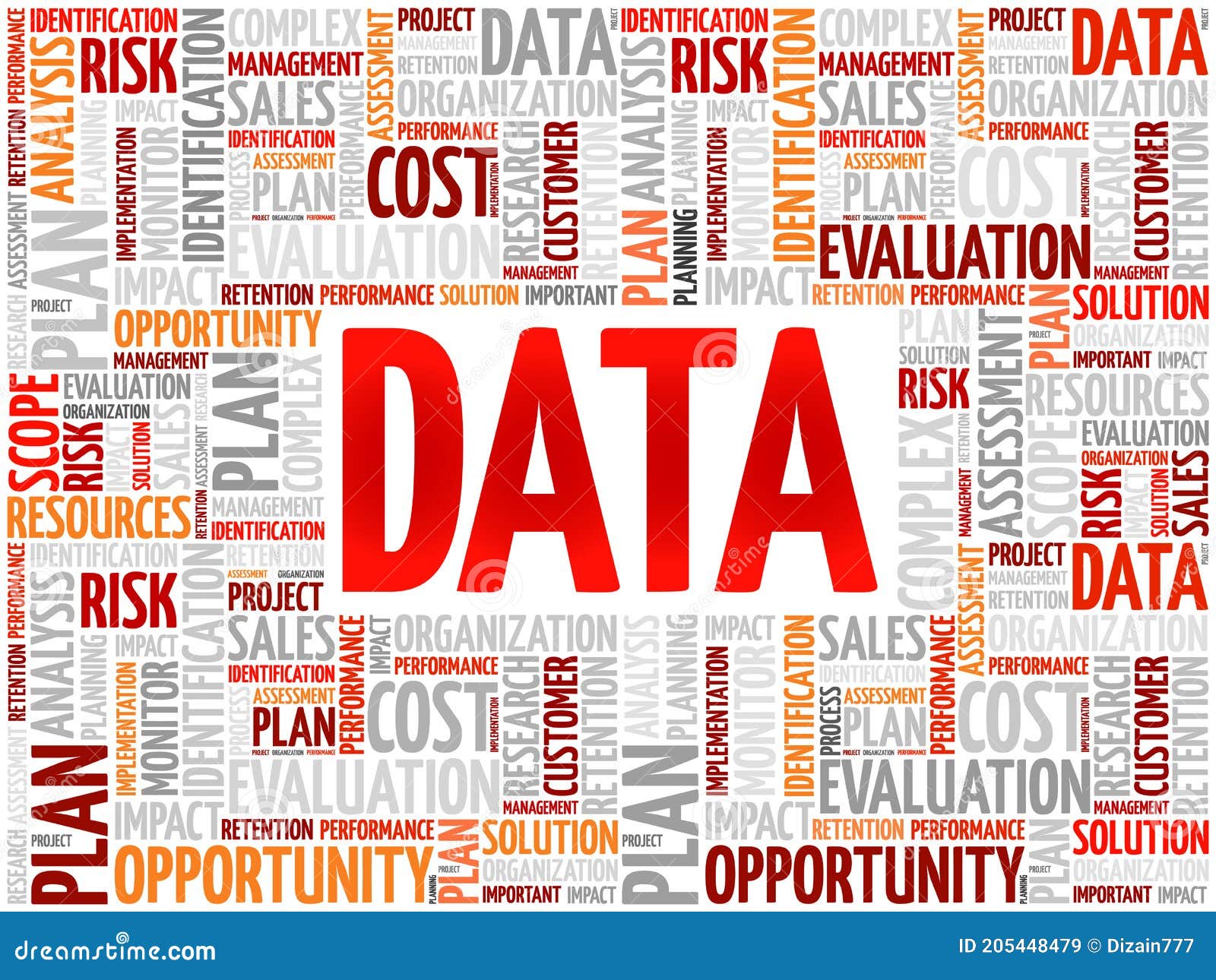 DATA word cloud stock illustration. Illustration of digital - 205448479