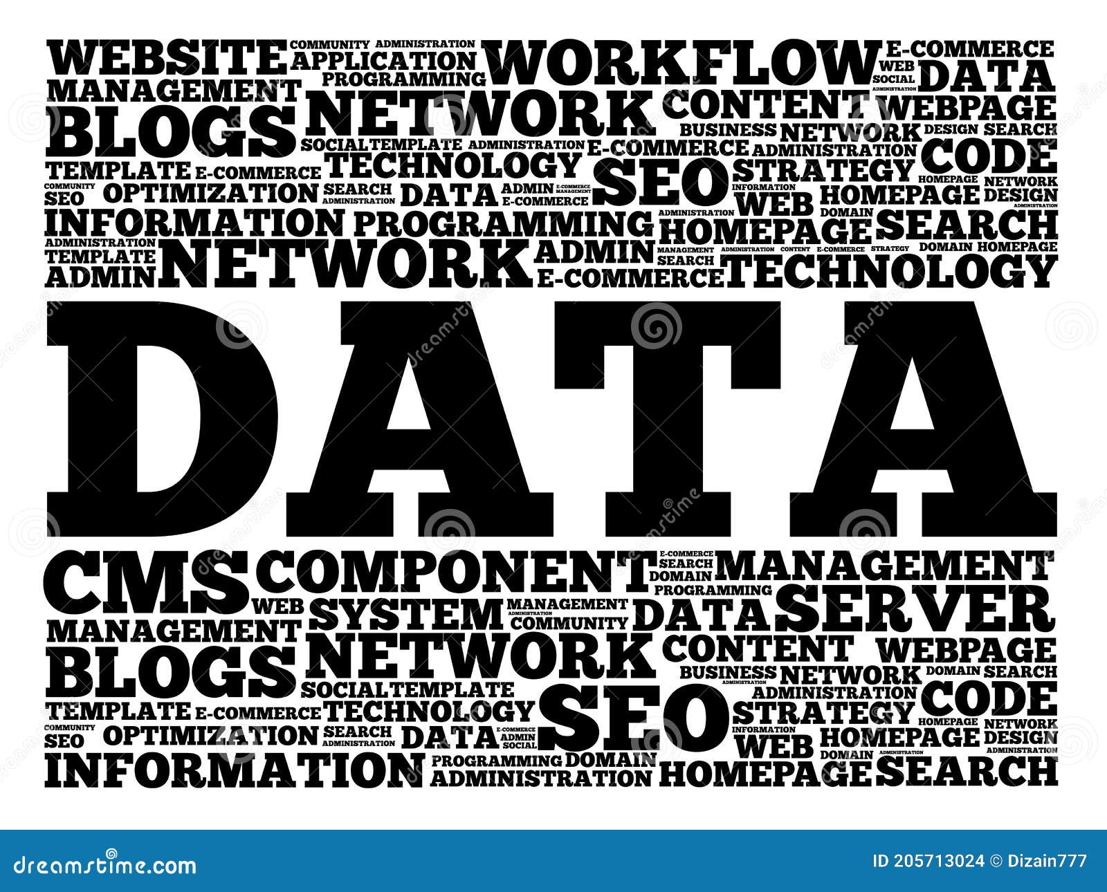 DATA word cloud stock photo. Image of computing, data - 205713024
