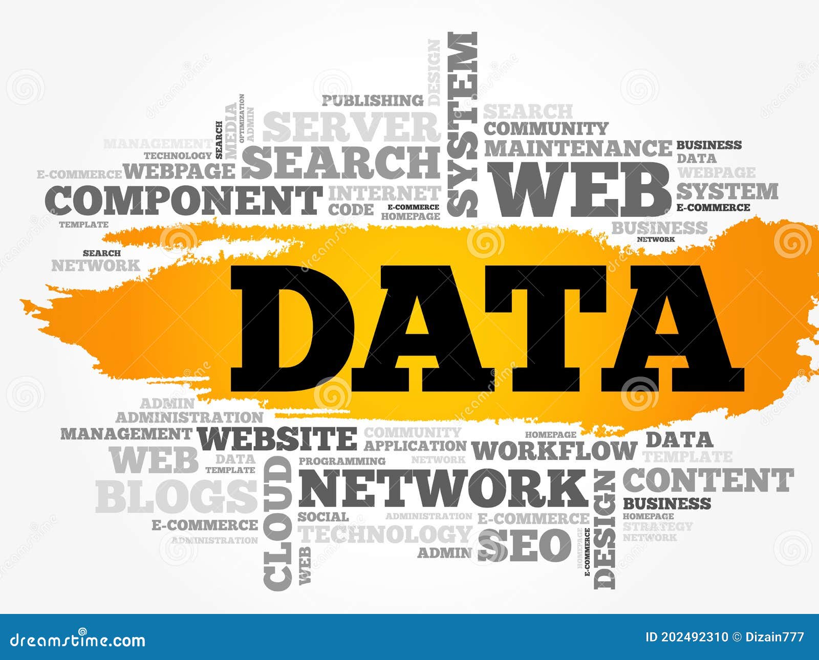 Data word cloud collage stock illustration. Illustration of application ...