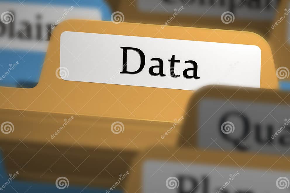 Data Word on File Folder Tab Stock Illustration - Illustration of ...