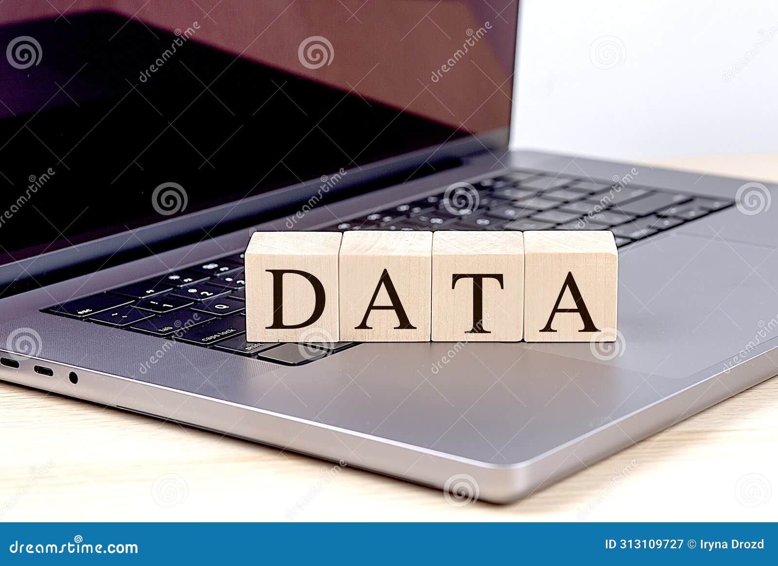 DATA Word on Wooden Block on Laptop , Business Concept Stock Image ...