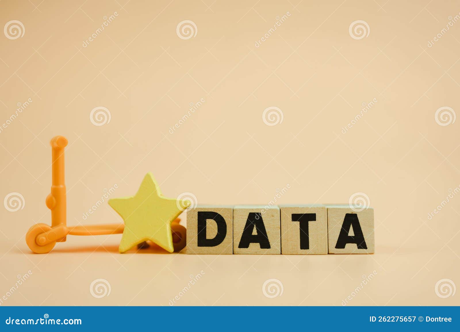 DATA Words is Written on Wooden Cubes and Yellow Star. Data is ...