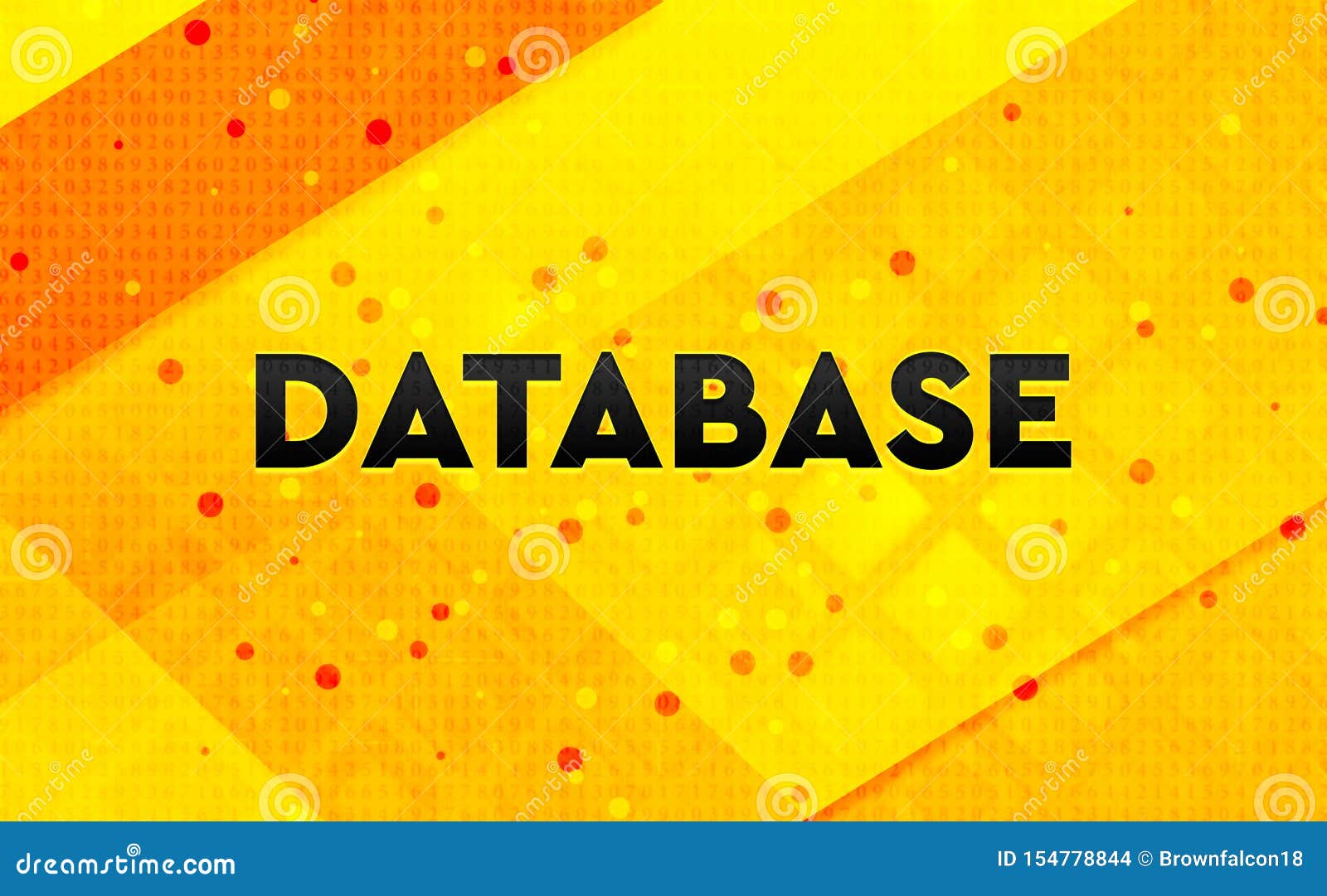 Database Abstract Digital Banner Yellow Background Stock Illustration ...