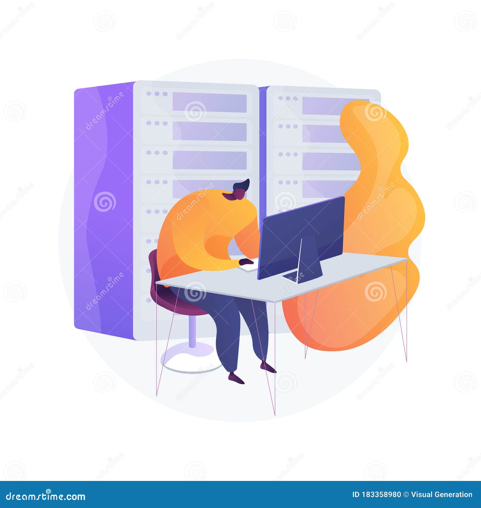 Database Access Concept, Server Room Isometric Icon, Hosting Support ...