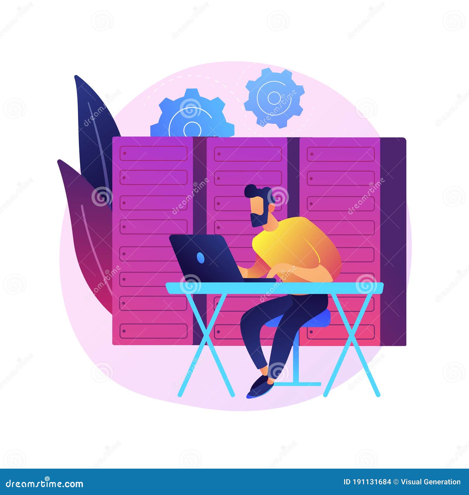 Database Access Concept, Server Room Isometric Icon, Hosting Support ...