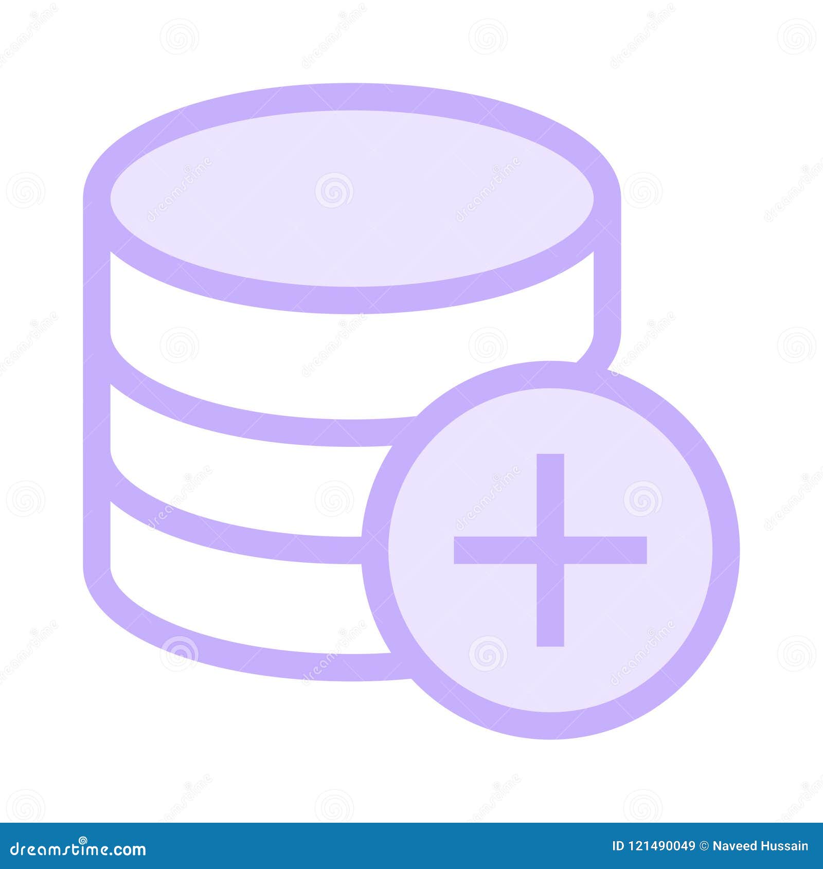 Database Add Color Line Icon Stock Illustration - Illustration of ...