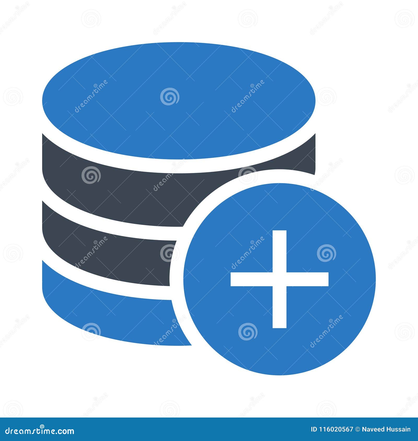 Database Add Glyphs Double Color Icon Stock Illustration - Illustration ...