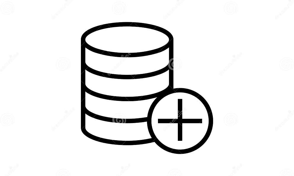 Database Add Glyphs Icon . Elements for Mobile Concept and Web Apps ...