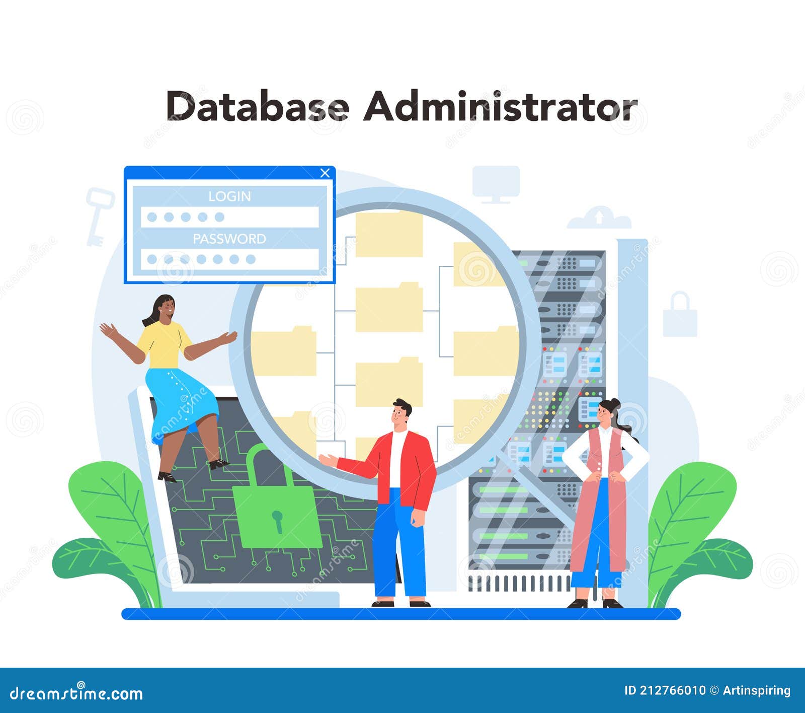 Database Administrator Concept. Admin or Manager Working Stock Vector ... Database Administrator Concept. Admin or Manager Working Stock Vector ...