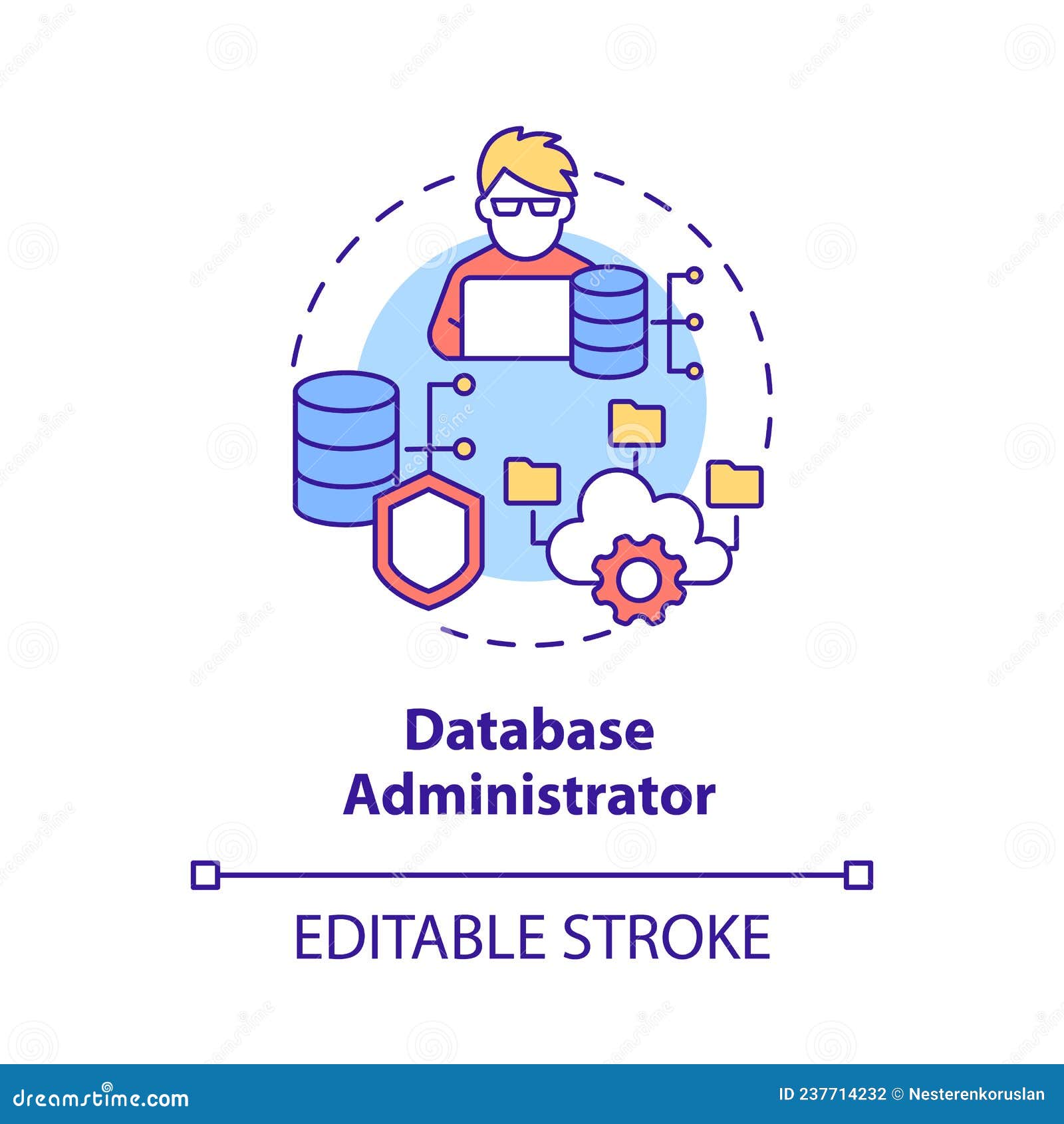 DBA, Database Administrator. Concept With People, Letters And Icons ...