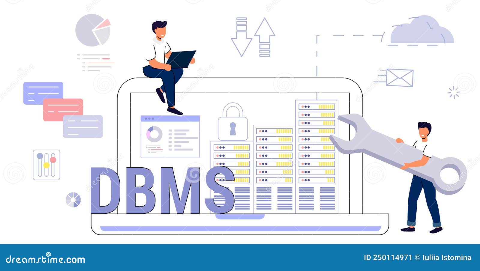 Database Administrator DBMS Software Data Center Hosting Server Stock ...