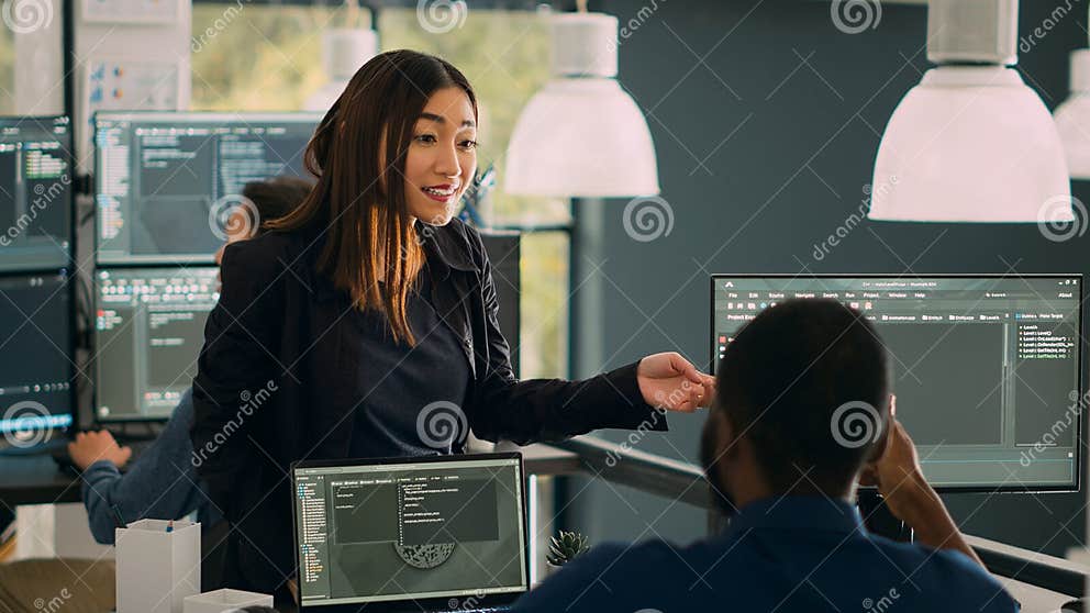 Database Admins Doing Highfive Gesture To Celebrate Coding Achievement Stock Image - Image of ...