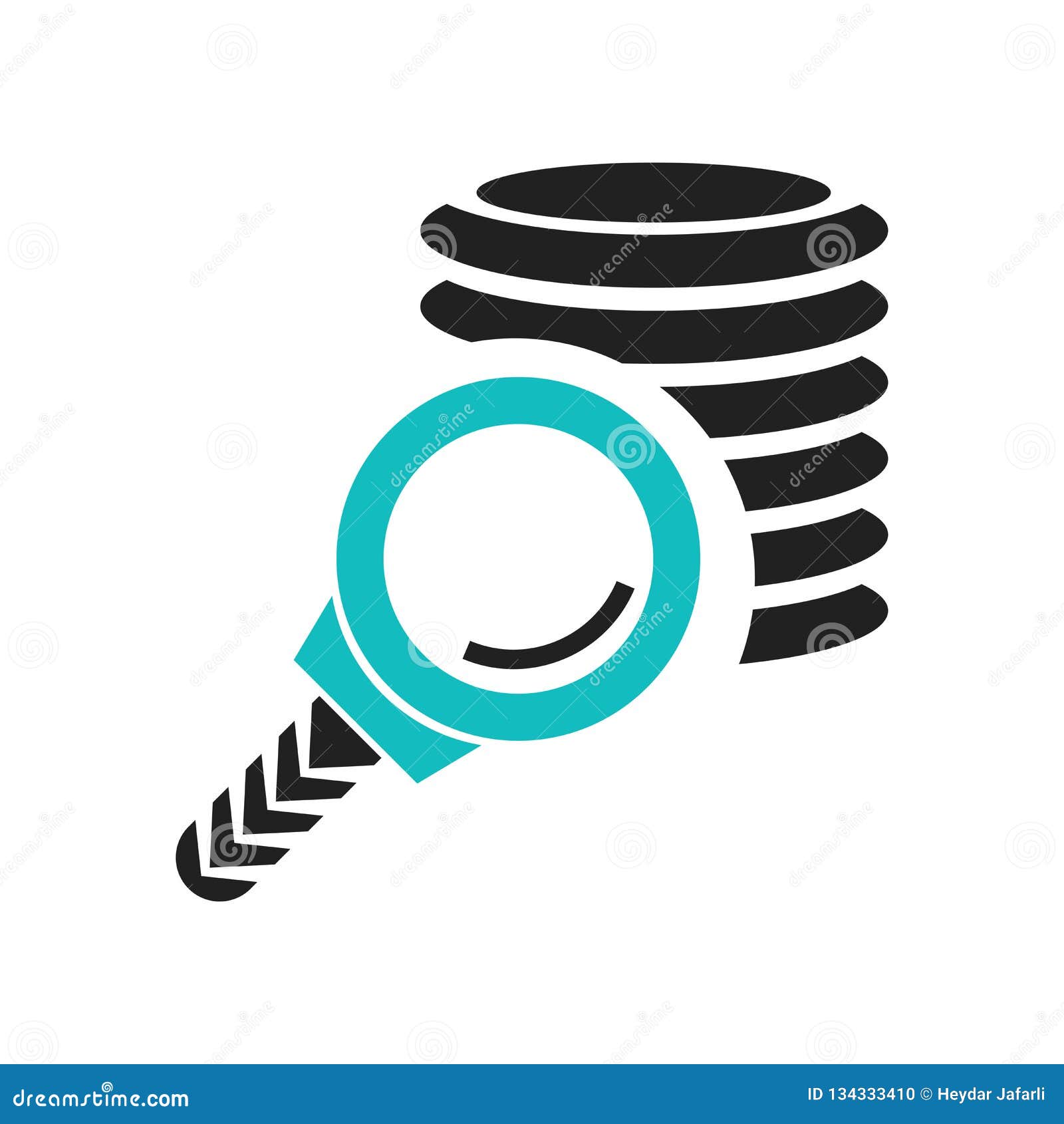 Database Analysis Icon Vector Sign and Symbol Isolated on White ...