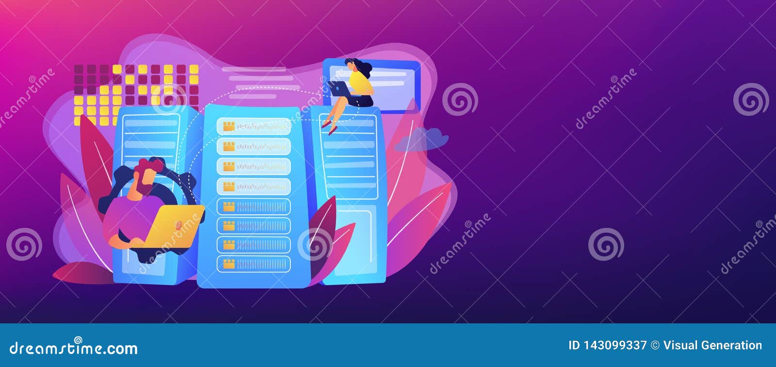 Big Data Storage Concept Banner Header. Stock Vector - Illustration of ...