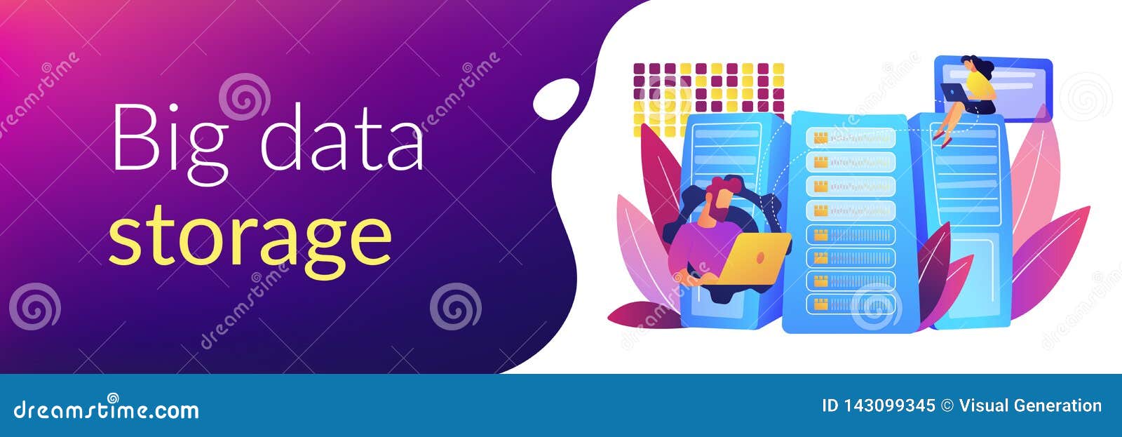 Big Data Storage Concept Banner Header. Stock Vector - Illustration of ...
