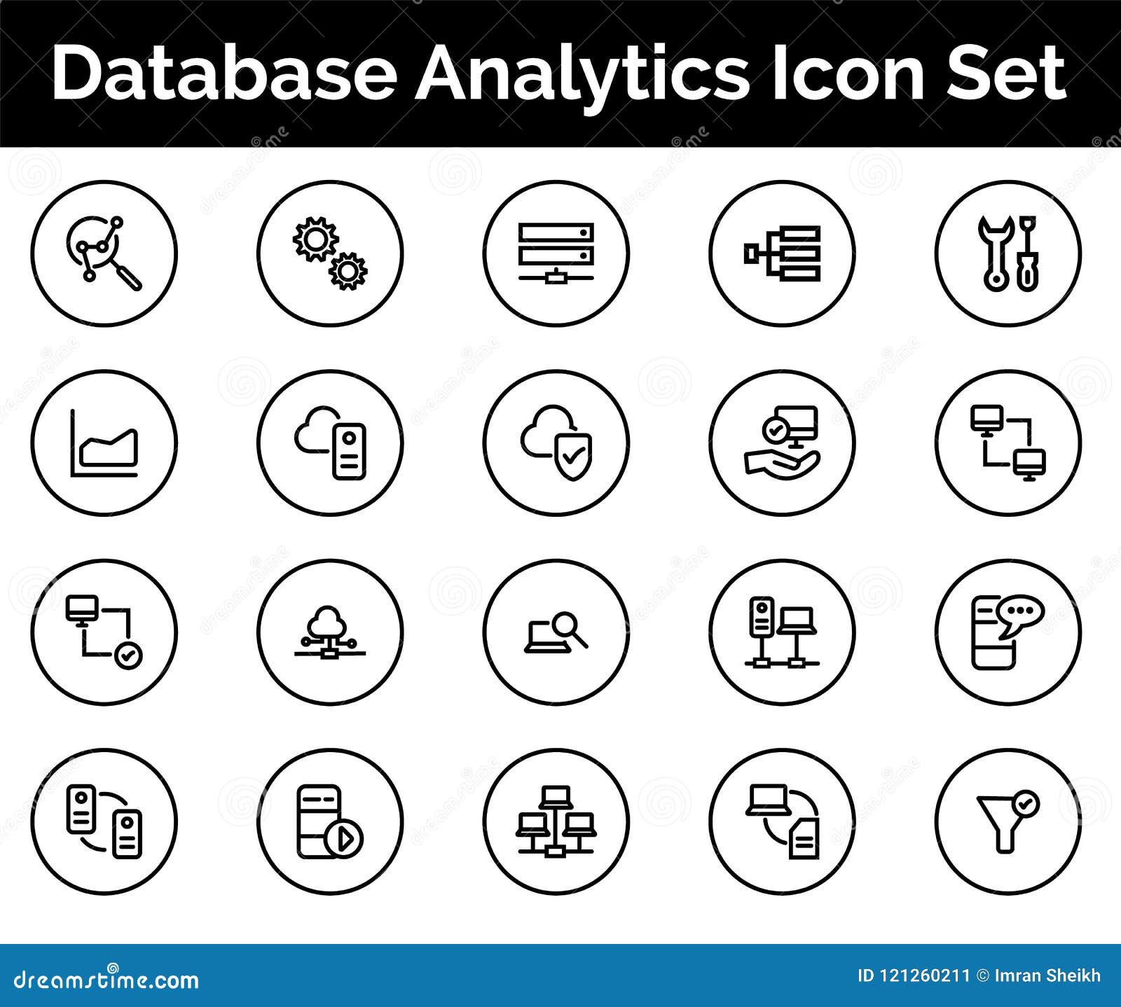 Database Analytics Icon SET Vector Illustration Stock Vector ...