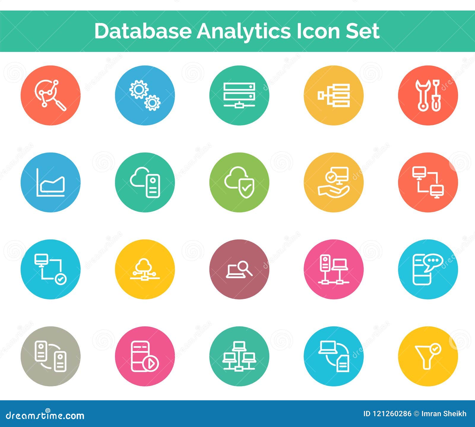 Database Analytics Icon SET Vector Illustration Stock Vector ...