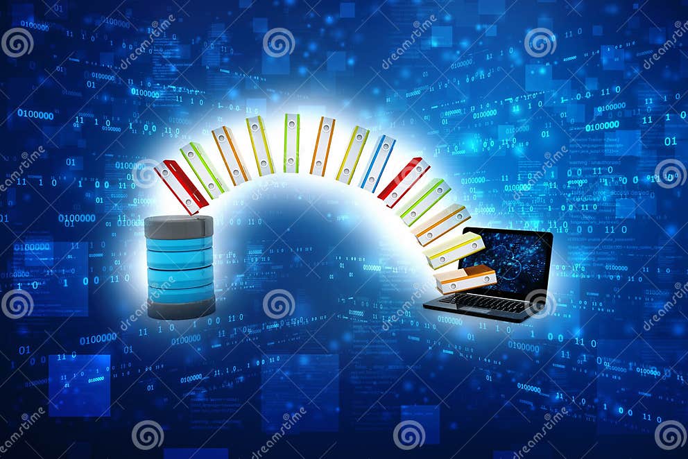 Database or Archive Concept. Data Storage, Data Sharing. 3d Render ...