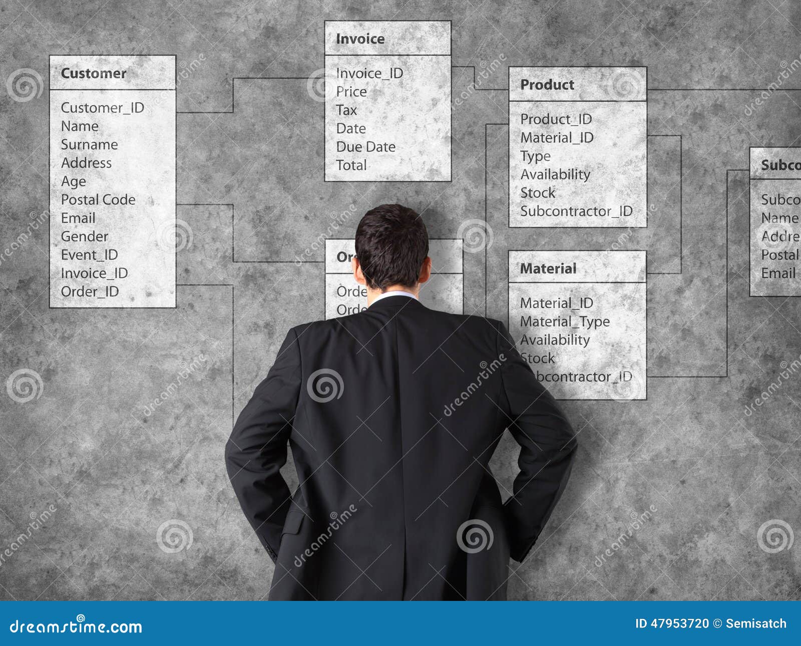 Database Background with Businessman Stock Illustration - Illustration ...