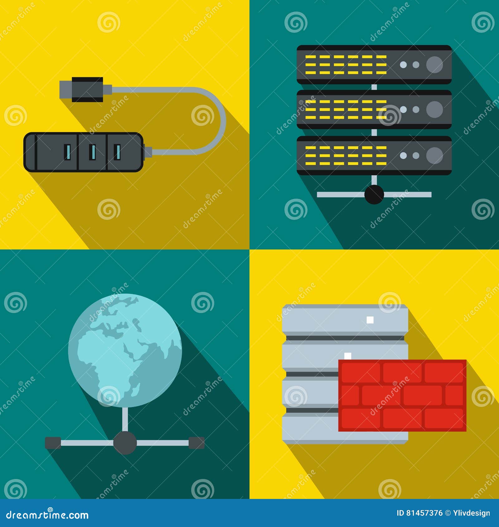Database Banners Set, Flat Style Stock Vector - Illustration of ...