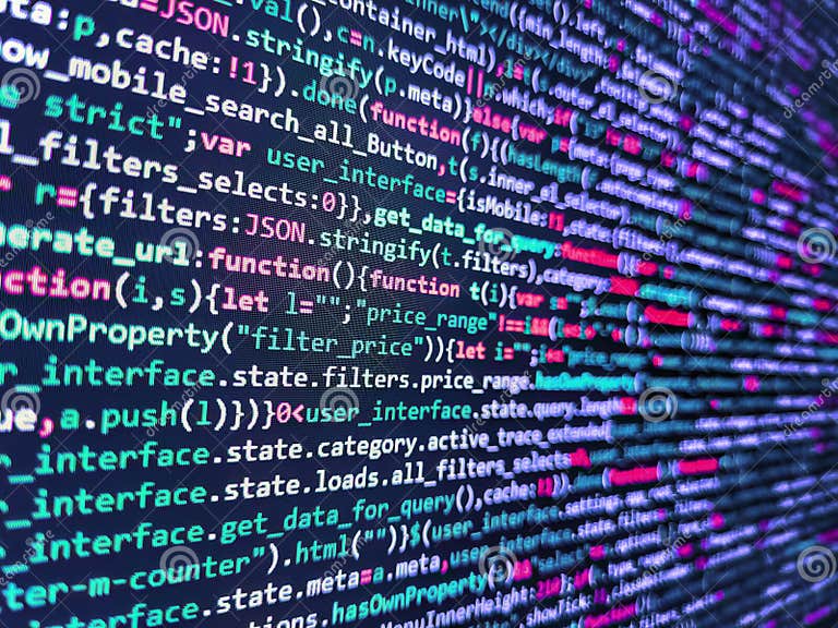 Database Bits Access Stream Visualisation. Programming Code Abstract Background Screen of ...