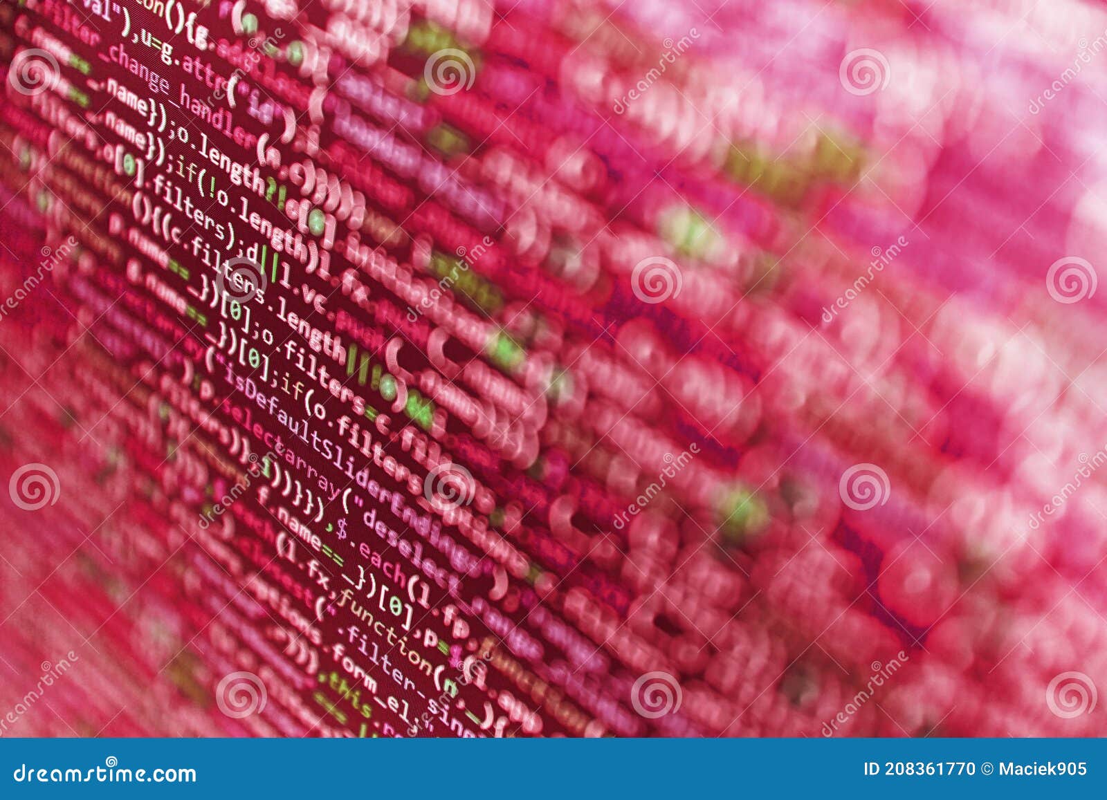 Database Bits Access Stream Visualisation Script On Computer With Source Code Developer
