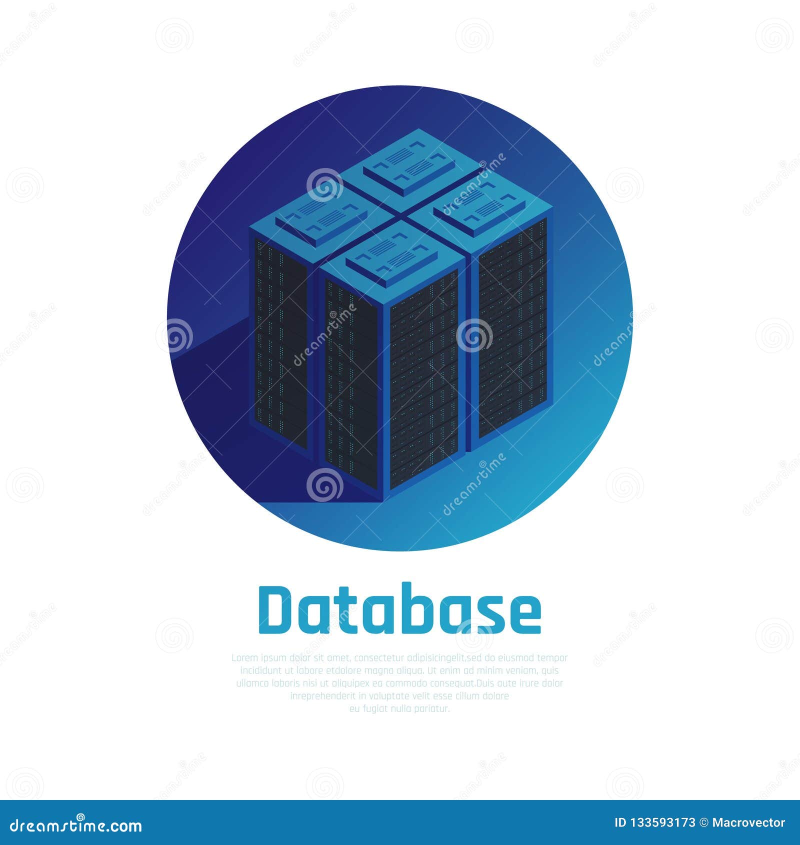 Database Blue Round Background Stock Vector - Illustration of access ...