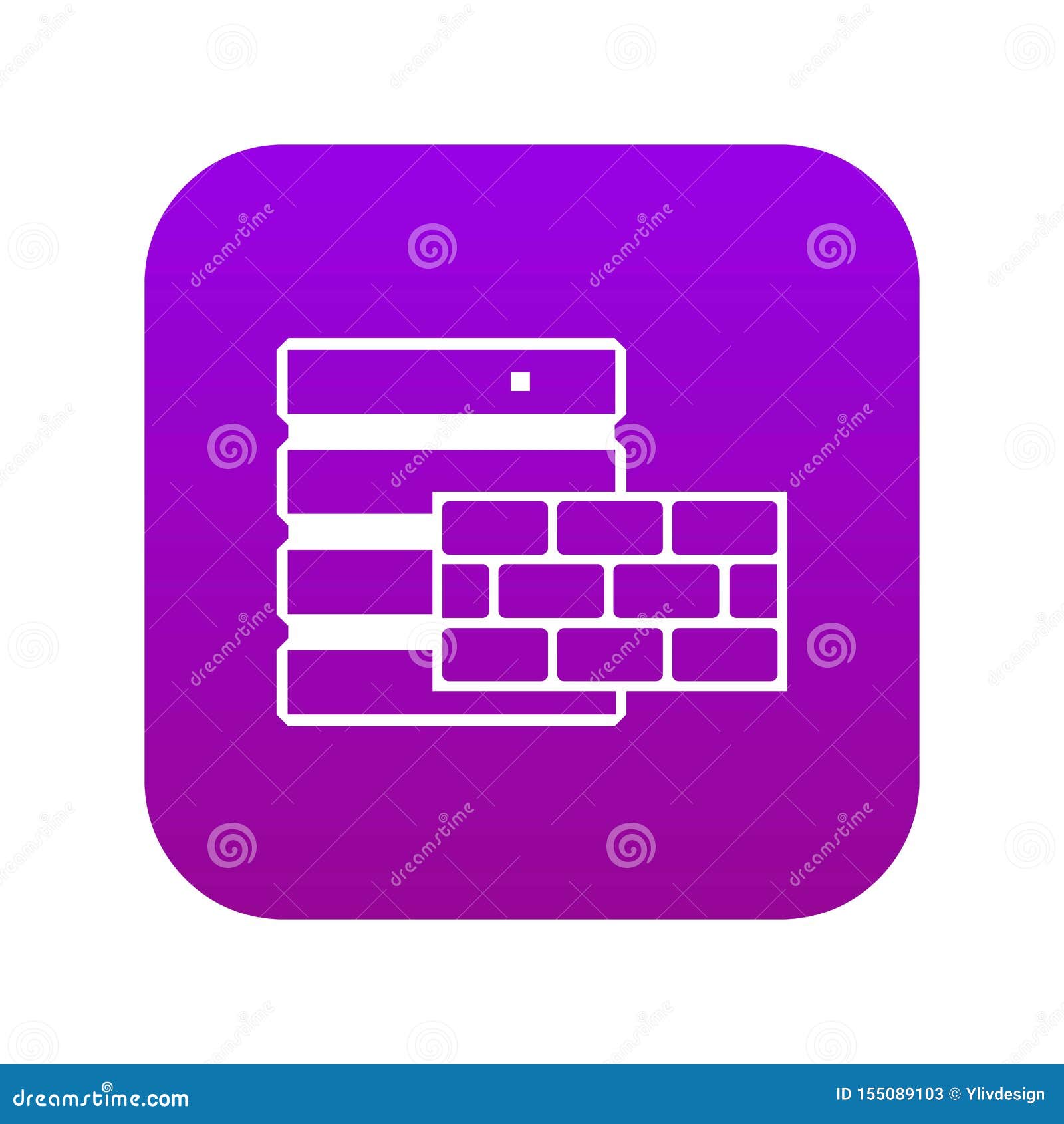 Database and Brick Wall Icon Digital Purple Stock Vector - Illustration ...