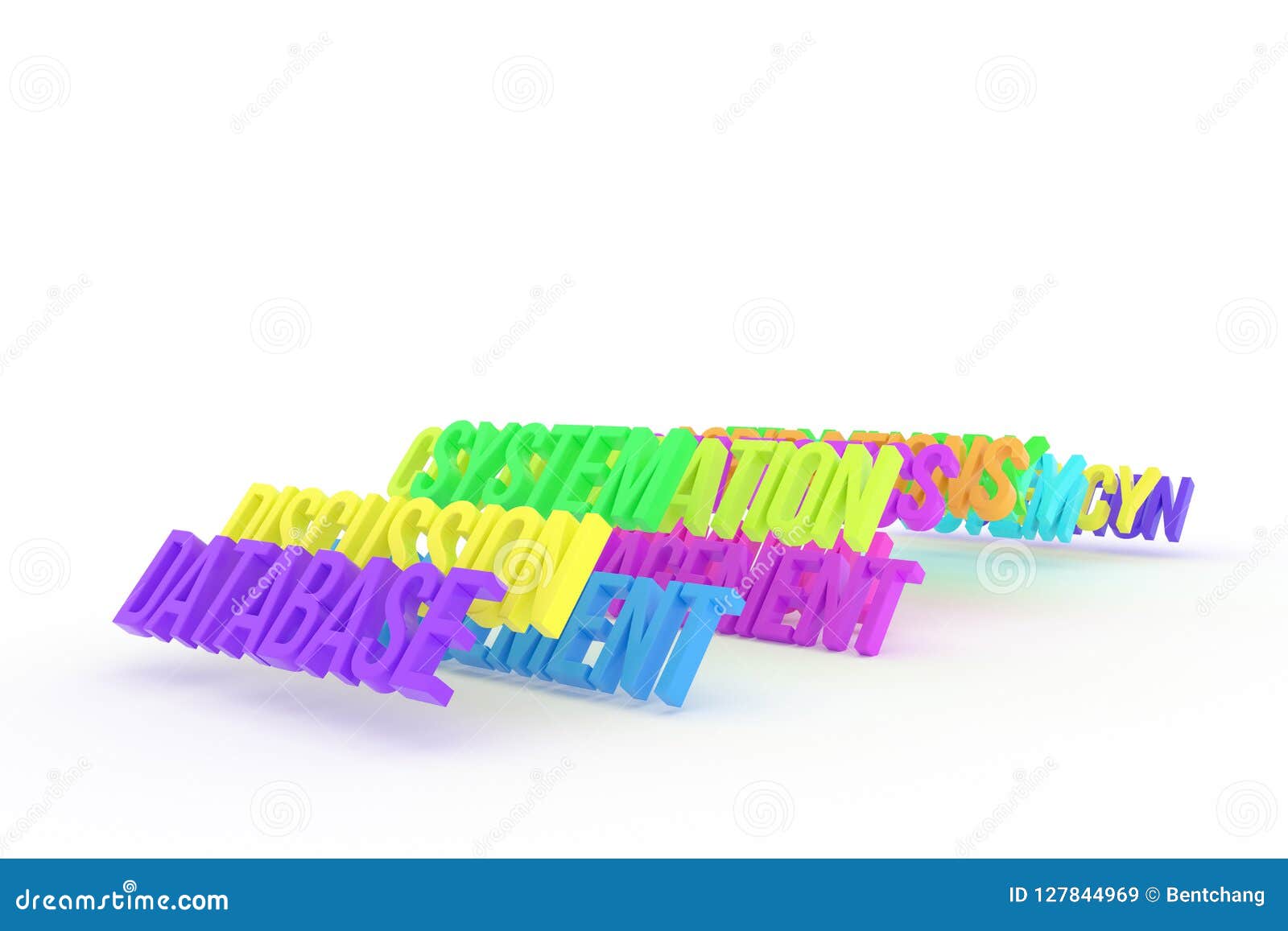 Database, Business Conceptual Colorful 3D Words. Style, Abstract ...