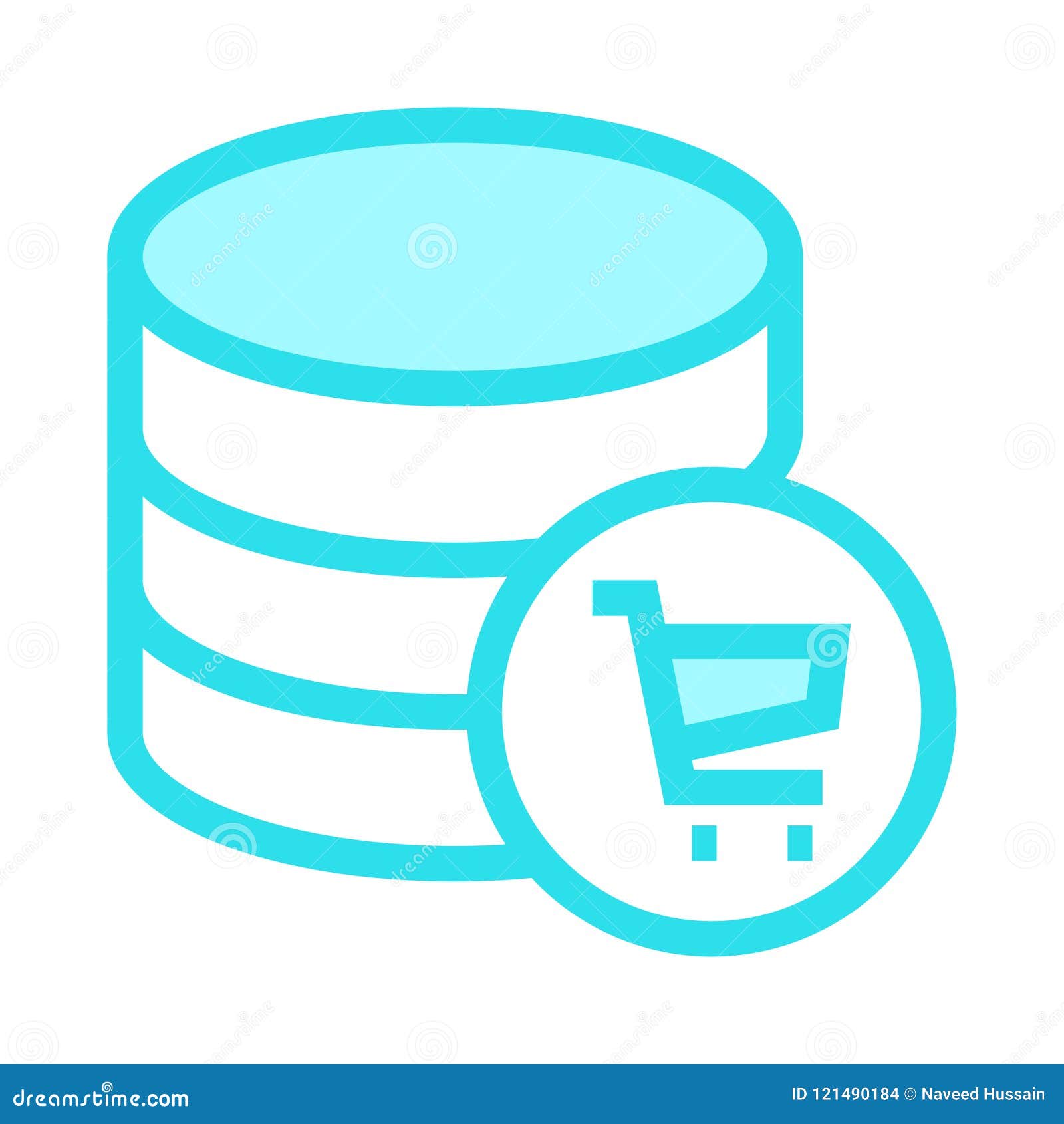 Database Cart Color Line Icon Stock Illustration - Illustration of ...