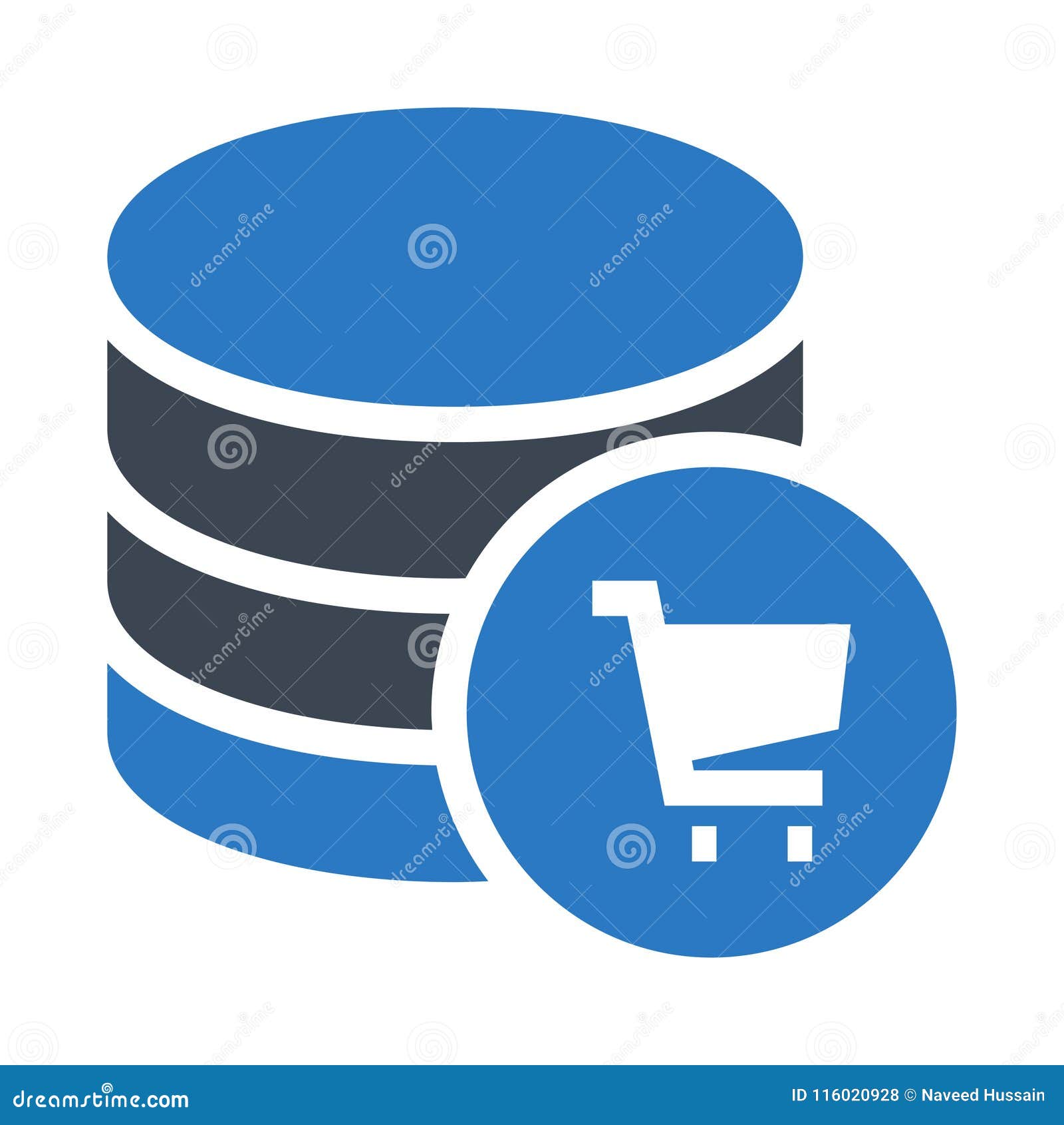 Database Cart Glyphs Double Color Icon Stock Illustration ...