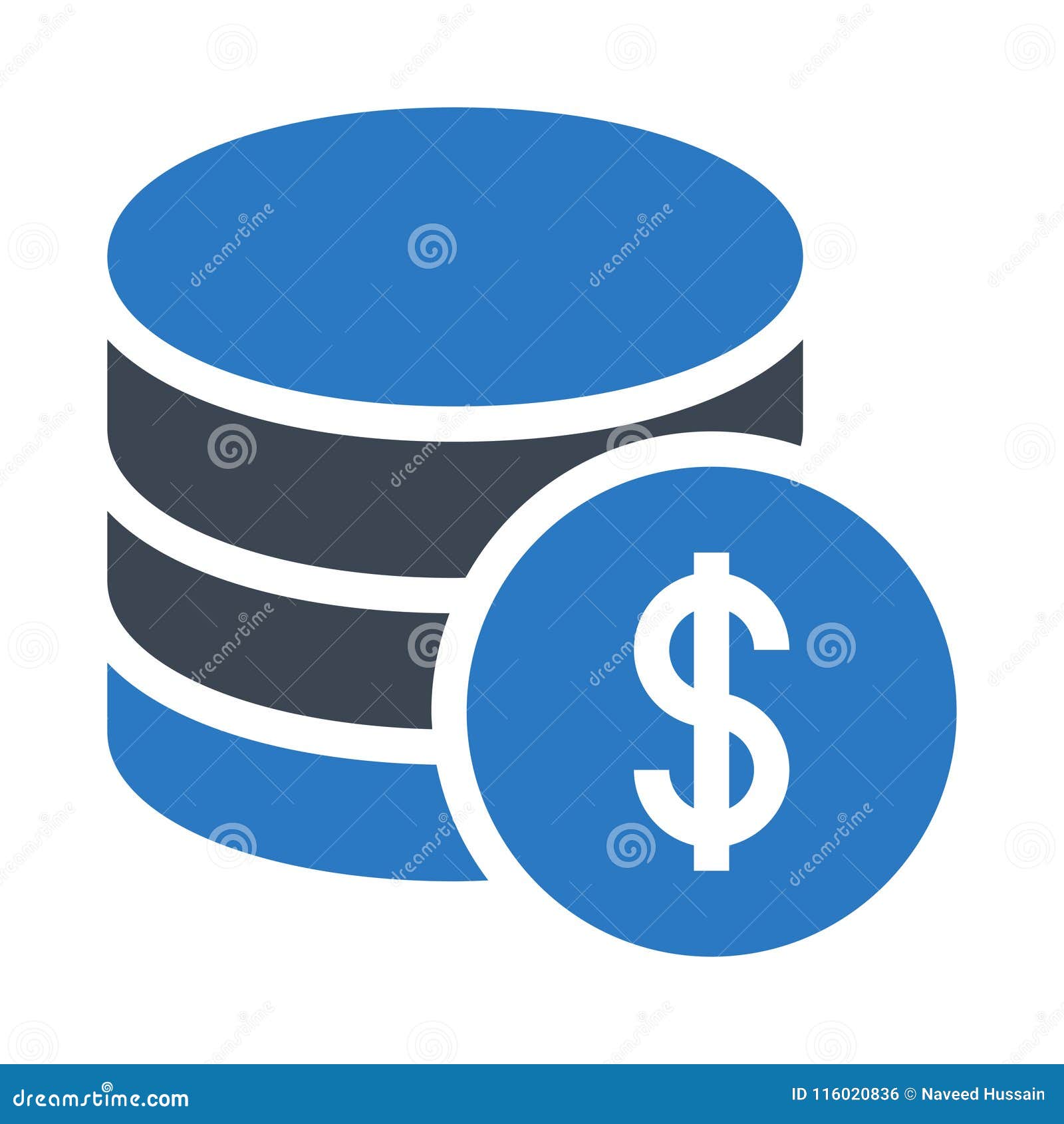 Database Cash Glyphs Double Color Icon Stock Illustration ...