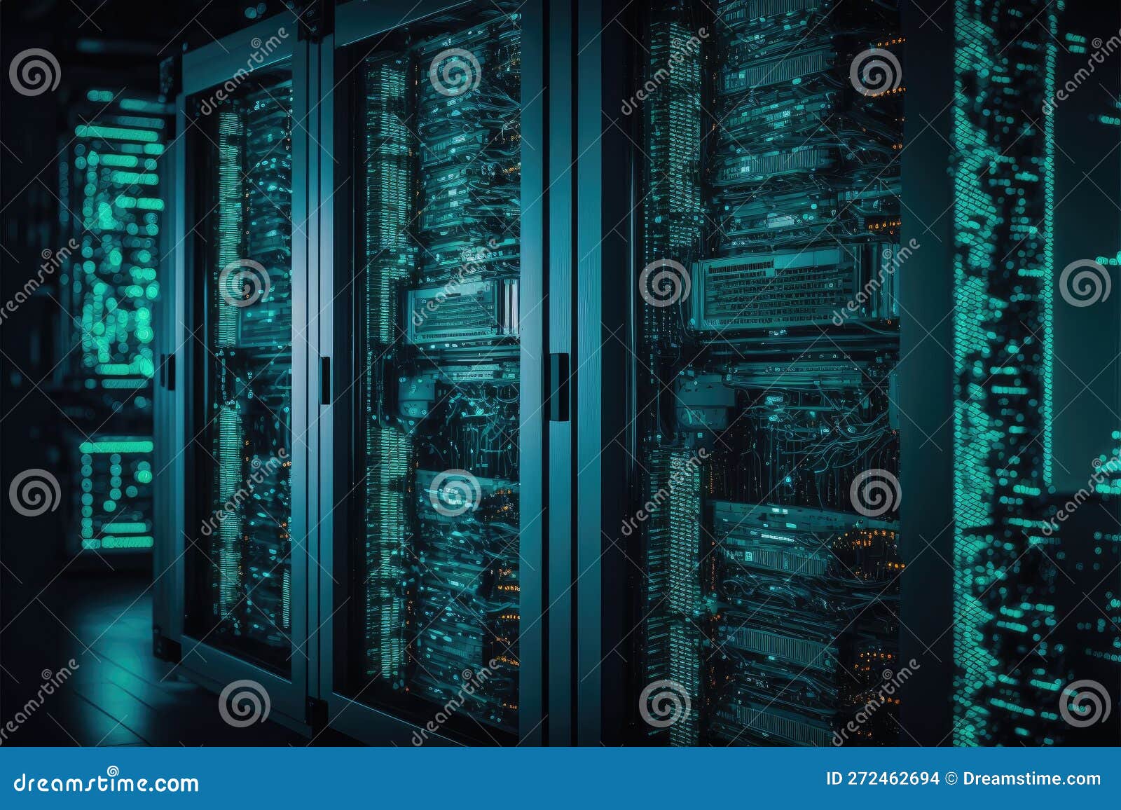 Database Center Room with Fully Service System Operated by Software ...