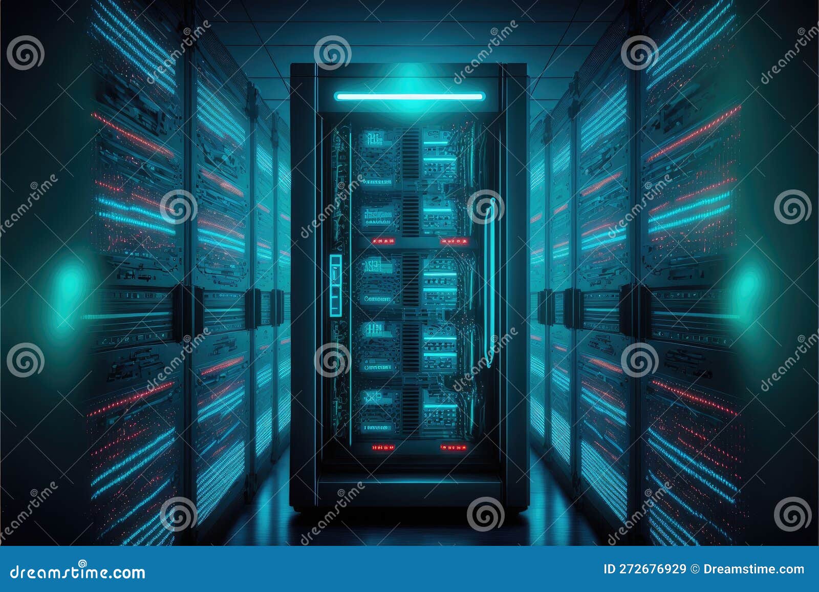 Database Center Room with Fully Service System Operated by Software ...