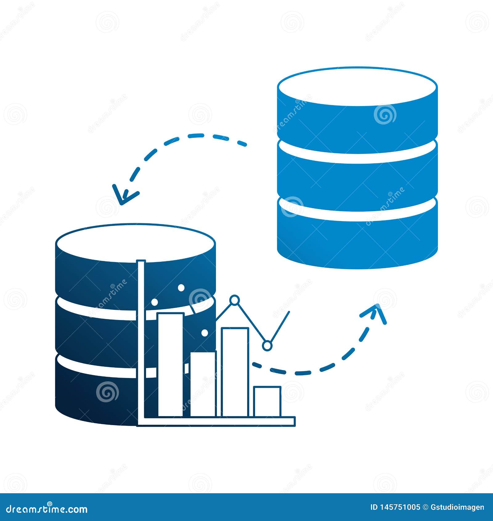 Database Center Statistics Graph Transfer Data Stock Illustration - Illustration of transfer ...
