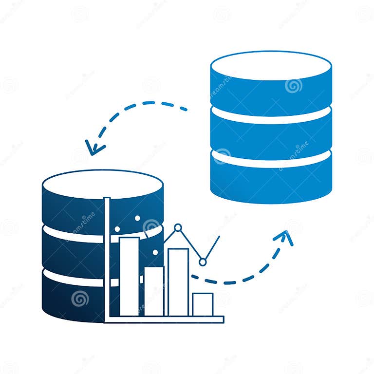 Database Center Statistics Graph Transfer Data Stock Illustration - Illustration of transfer ...